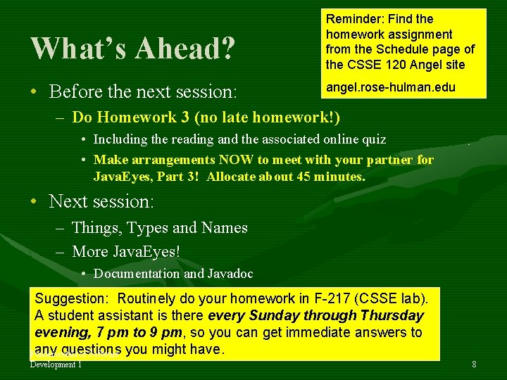 Todays Summary Basic concepts of the programming language