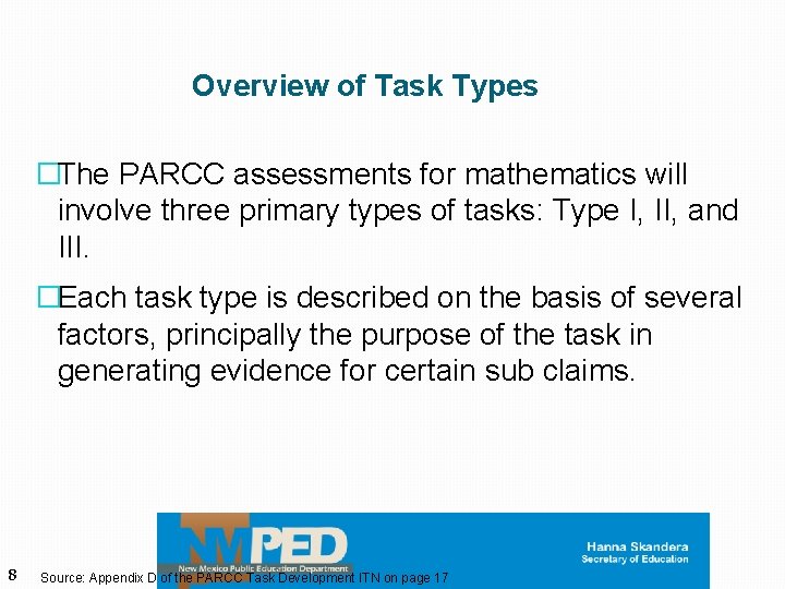 PARCC Math Evidence Tables for Algebra 1 Geometry