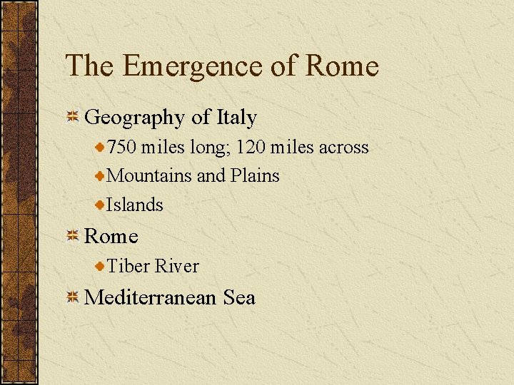 Chapter 5 The Roman Republic Timeline The Emergence