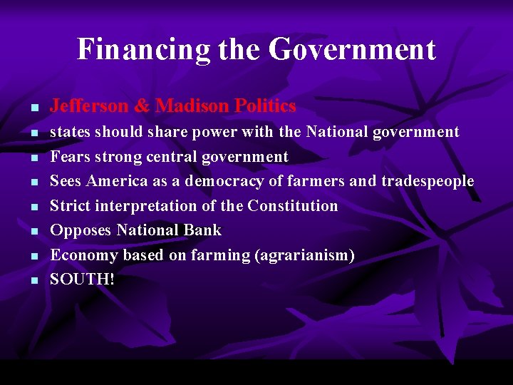 Chapter 4 Federalists and Republicans After the American