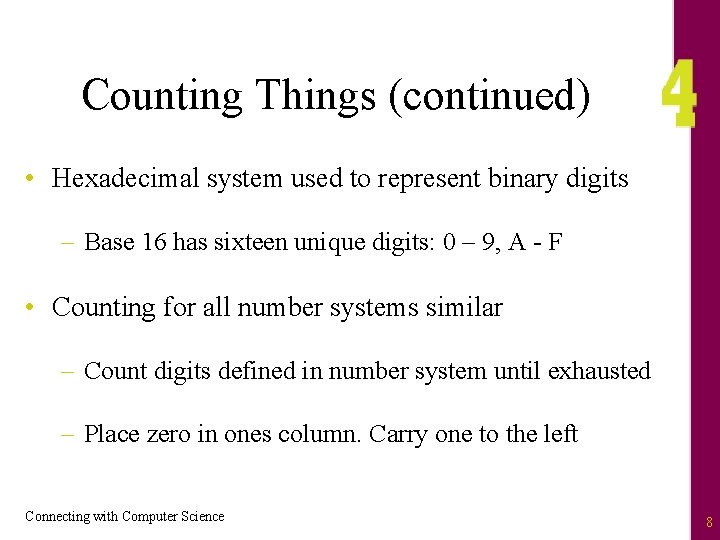 Connecting With Computer Science Objectives Learn Why Numbering