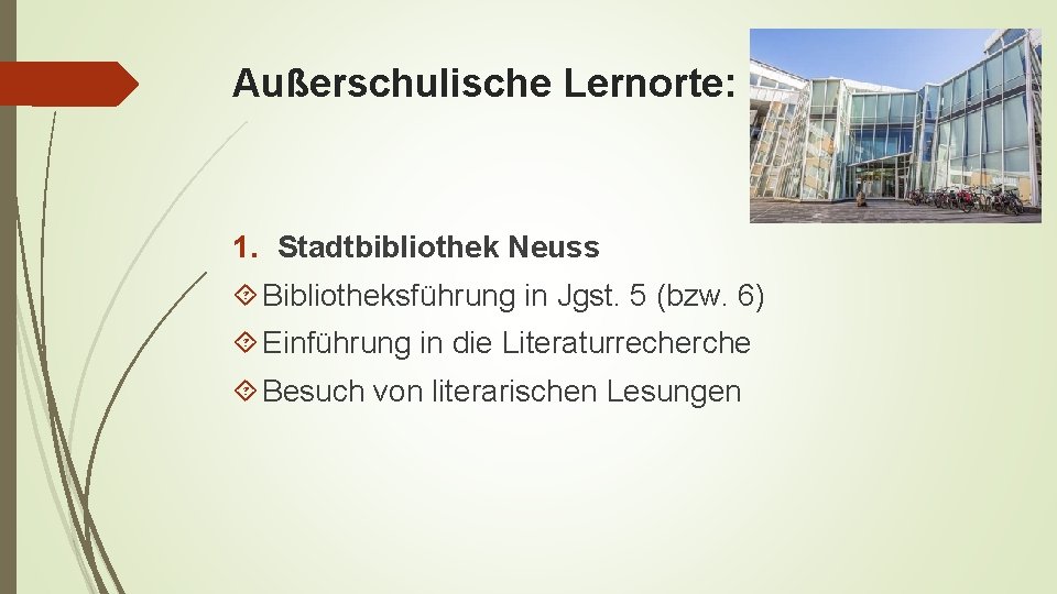 Das Unterrichtsfac h Deutsch Am Gymnasium Marienberg Neuss