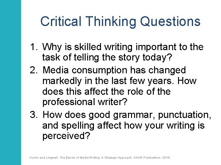 Chapter 1 You as a Writer Learning Objectives