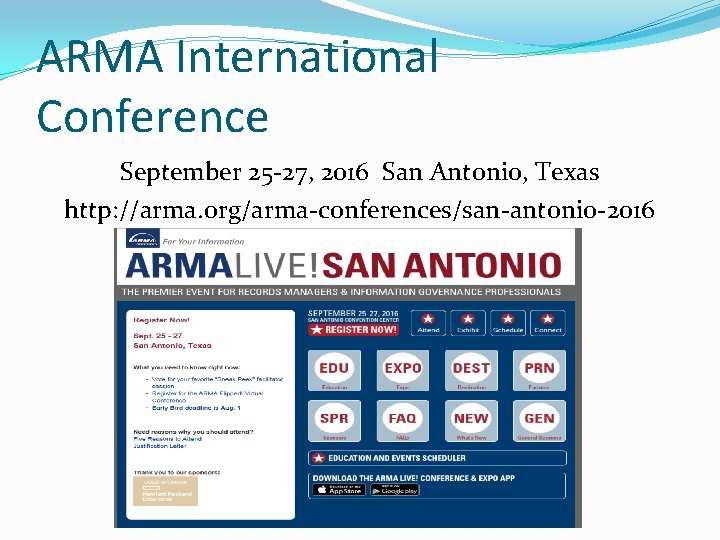 ARMA 2016 How can you benefit San Diego