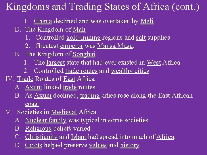 Review Unit A Global View Regional Civilizations Kingdoms