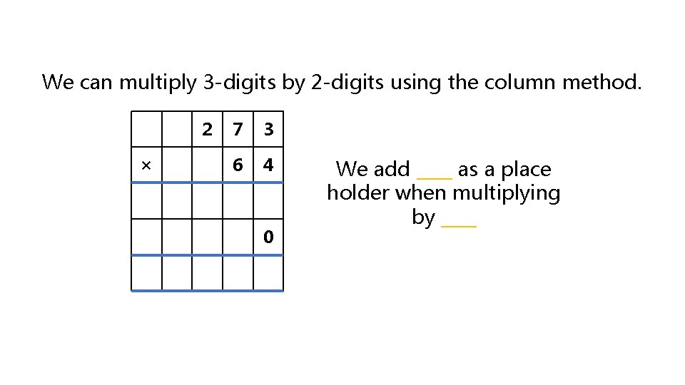 Multiplying 4 digits by 2 digits Friday 22