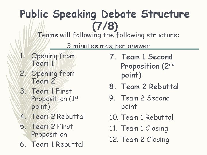 Public Speaking in Debating The Structure Tips Dos