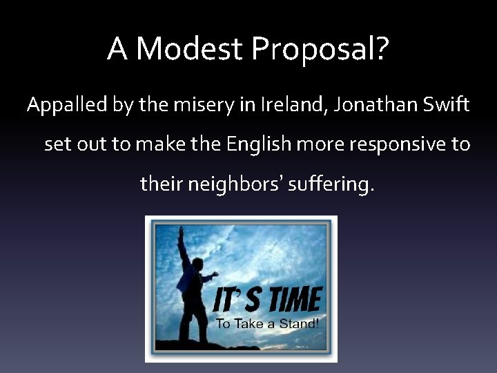 A Modest Proposal by Jonathan Swift Satire is