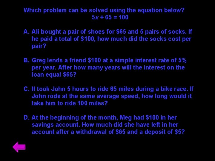 Power Point Jeopardy Algebraic Reasoning Geometry Measurement Problem