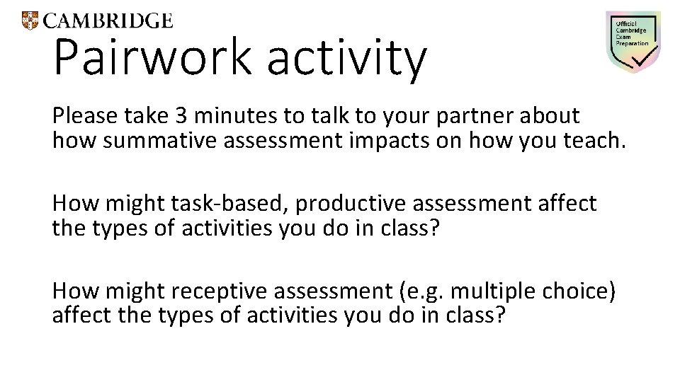 Simon Bradbury ELT Cambridge University Press Feedback on