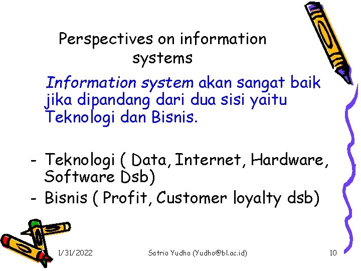 Management Information System MIS By Satrio Yudho Jakarta
