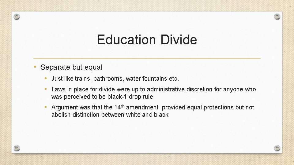 Jim Crow Era Education Education Divide Separate but