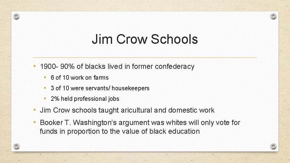 Jim Crow Era Education Education Divide Separate but