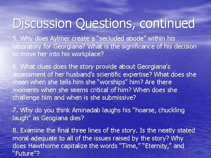 Nathaniel Hawthorne The Birthmark Symbolism and Figurative Language
