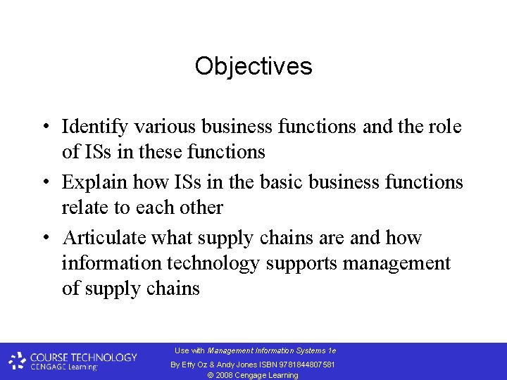 Management Information Systems By Effy Oz Andy Jones