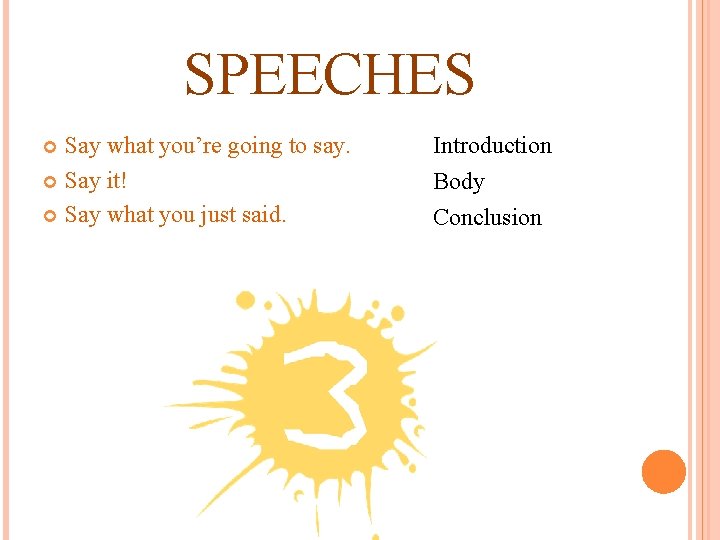 OBJECT SPEECH Speech writing for the first time