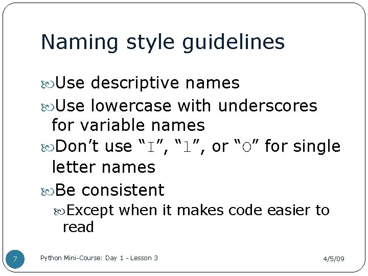 Day 1 Lesson 3 Variables Expressions and Statements