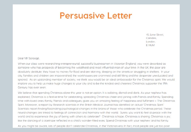 Persuasive Letter To Scrooge Tuesday 15 th December