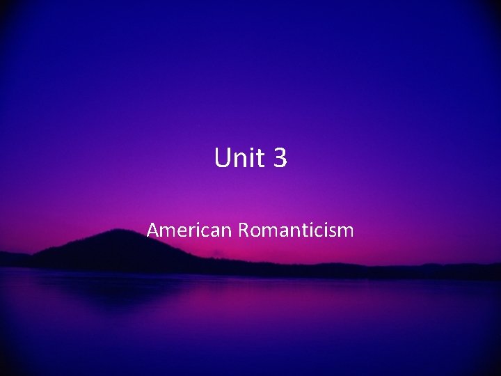 Waterscapes Calibri Font Family Unit 3 American Romanticism