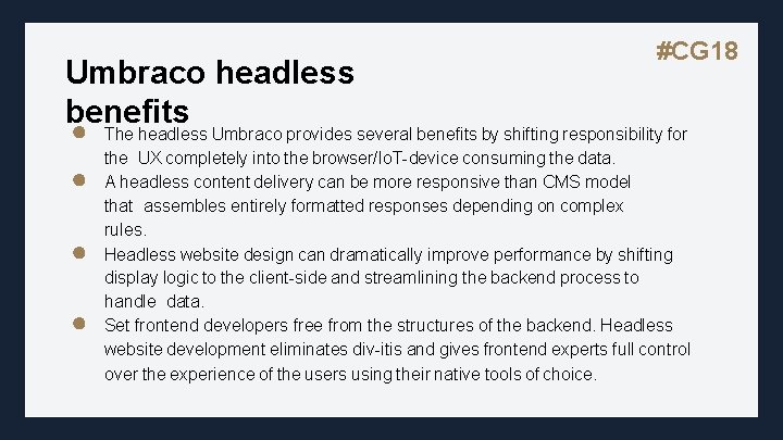 Intelligent Bots Headless with Umbraco Up Next Intelligent