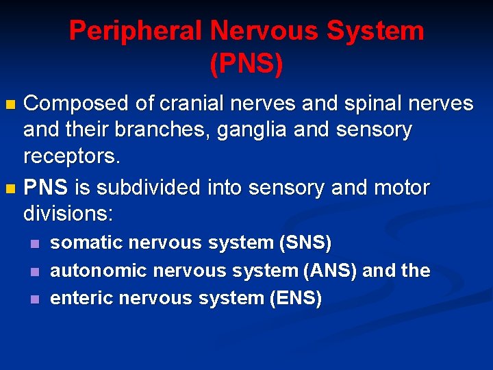 CHAPTER 14 Nervous Tissue Common course objectives Functions