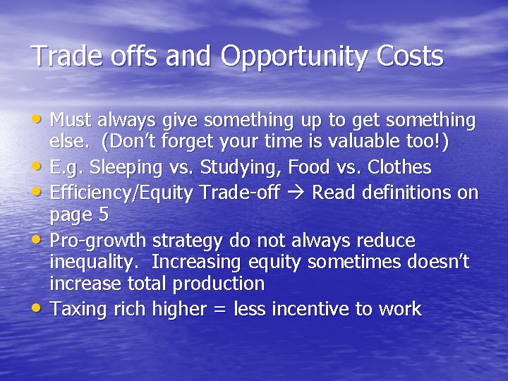 Economics Lecture one Basic Principles and thought processes