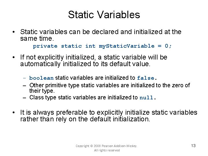 CMSC 202 Classes and Objects Static Methods Topics