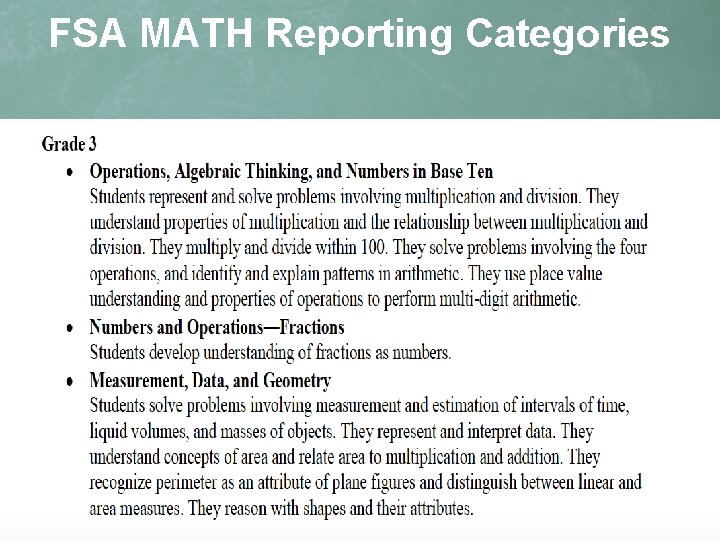 Florida Standards Assessment 3 rd Grade Beachside Montessori
