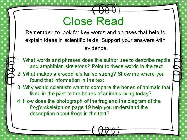 Objectives Reading Unit 1 Lesson 5 Module B