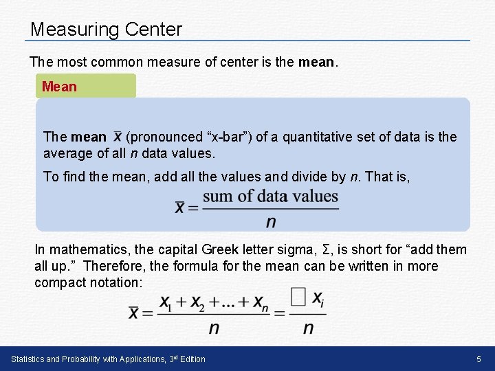 1 Analyzing OneVariable Data Lesson 1 6 Measuring