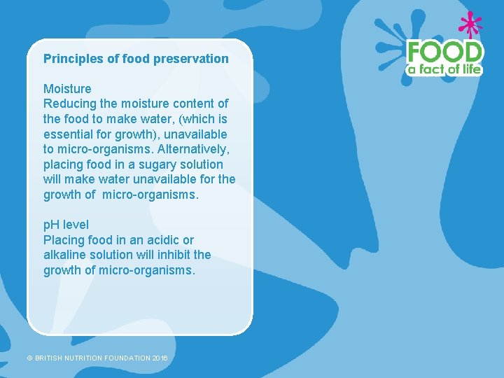 Principles of home food preservation BRITISH NUTRITION FOUNDATION