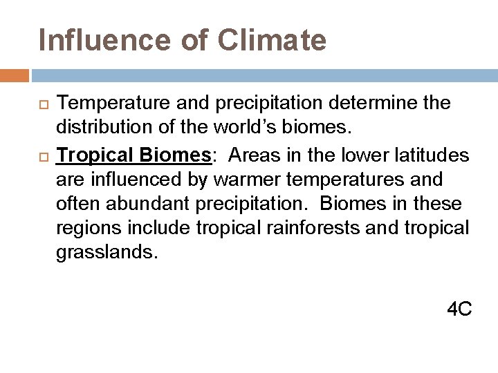 World Geography Objective Climate and Biomes Learning Goal