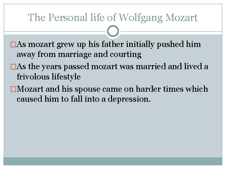 Mozart THE MAN AND THE LEGEND Overview Birthplace