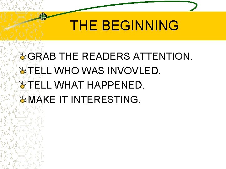Story Writing ACOS OBJECTIVE 26 To execute sound