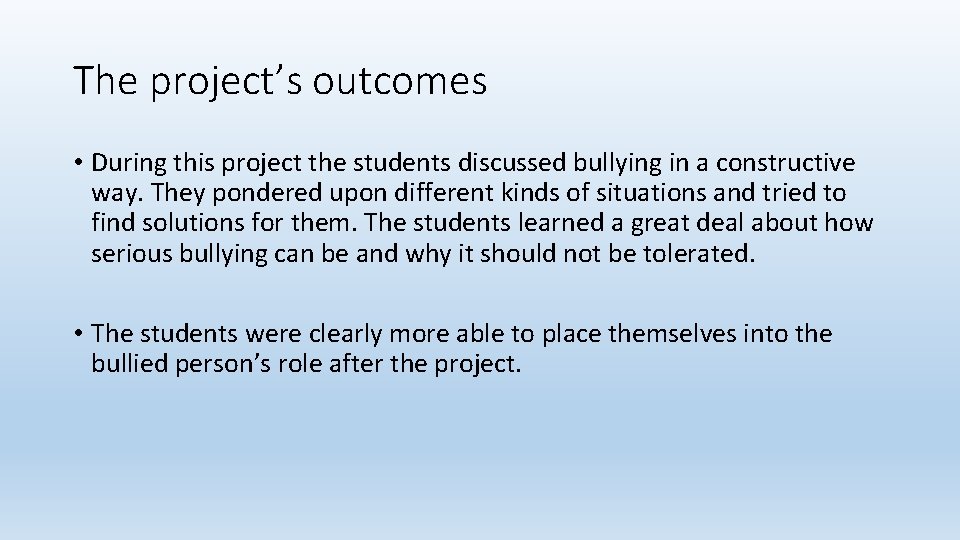 Cartoon Project about Bullying at School in English