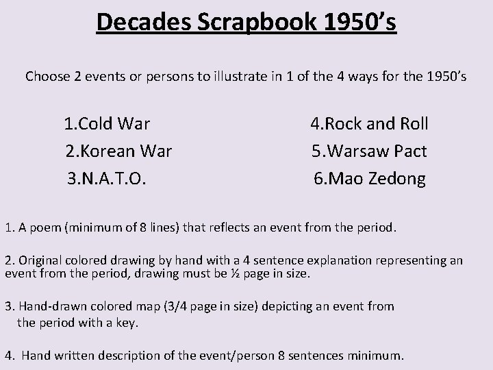 Decades Scrapbook 1950s to 2000s For each decade