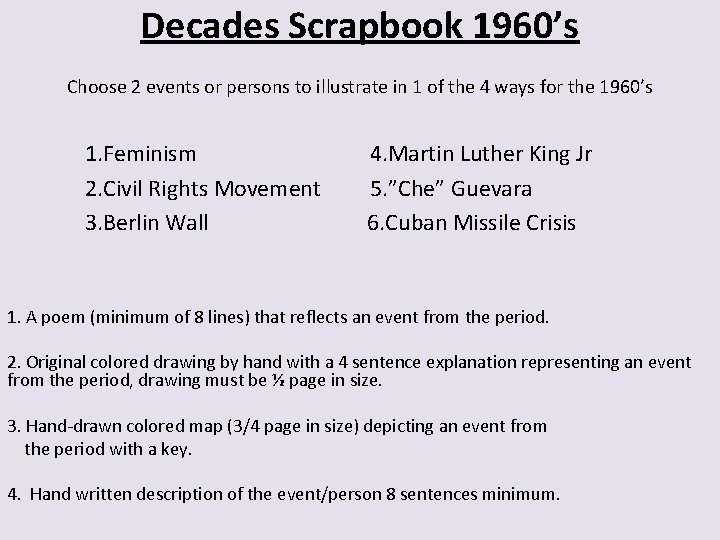 Decades Scrapbook 1950s to 2000s For each decade