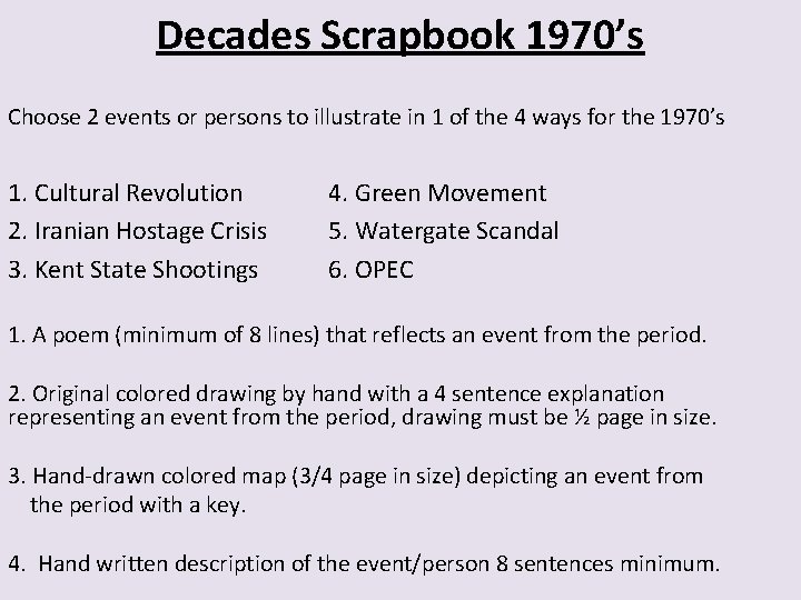 Decades Scrapbook 1950s to 2000s For each decade