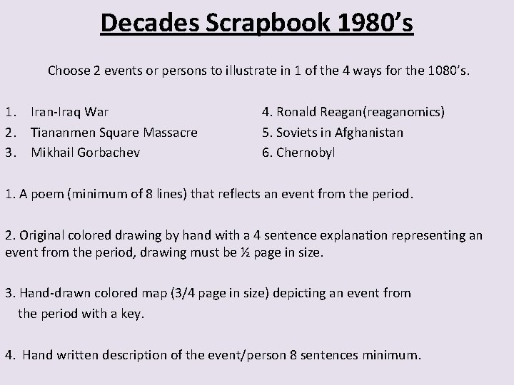 Decades Scrapbook 1950s to 2000s For each decade