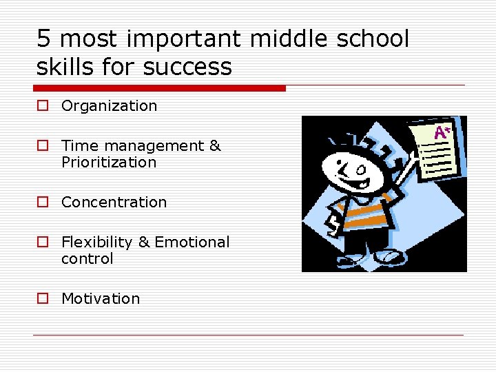 Executive Functioning Mill Valley Middle School September 27