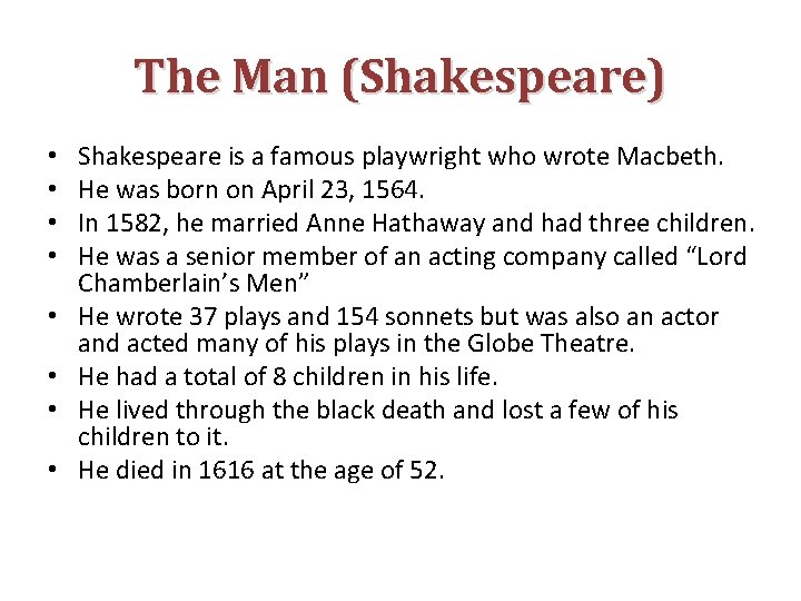 MACBETH Introduction In this Power Point several different