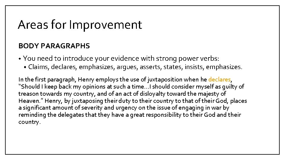 PATRICK HENRY RHETORICAL ANALYSIS Some notes and observations