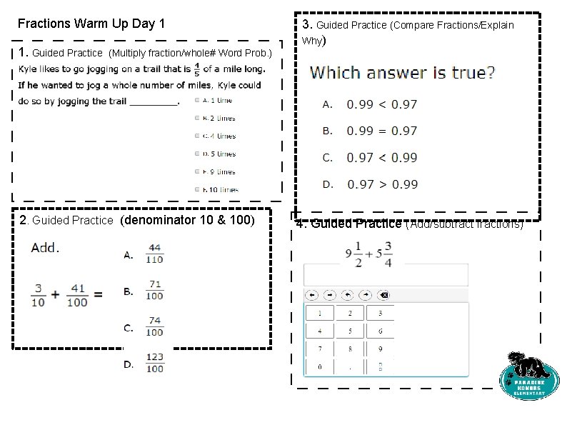 Number Operations Fractions STANDARDS 3 Guided Practice Explain