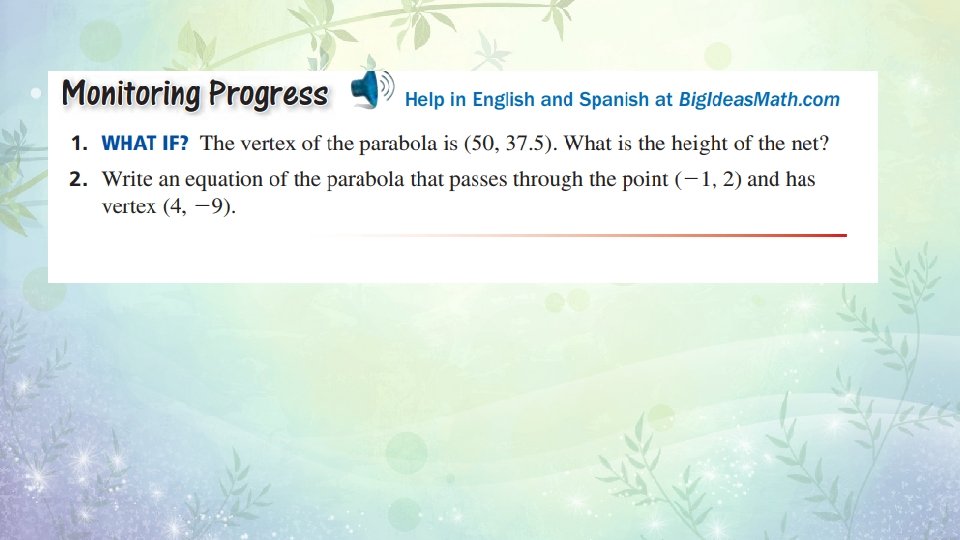 Bellwork Modeling with Quadratic Functions Section 2 4