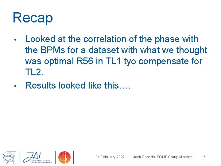 Phase Propagation In Ctf 3 Correlation Between Phase