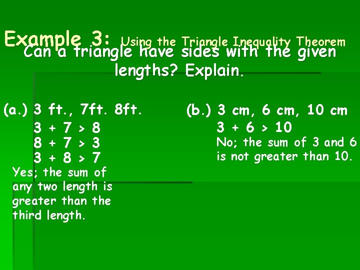 Chapter 5 Lesson 5 Objective To use inequalities