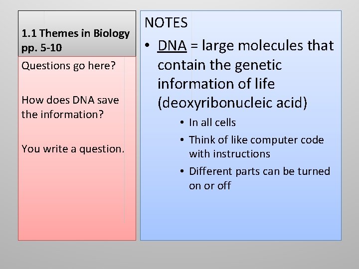 1 1 Themes in Biology pp 5 10