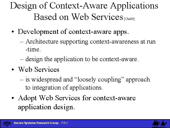 Context Architectures Using Web Services Candidate Alvaro E