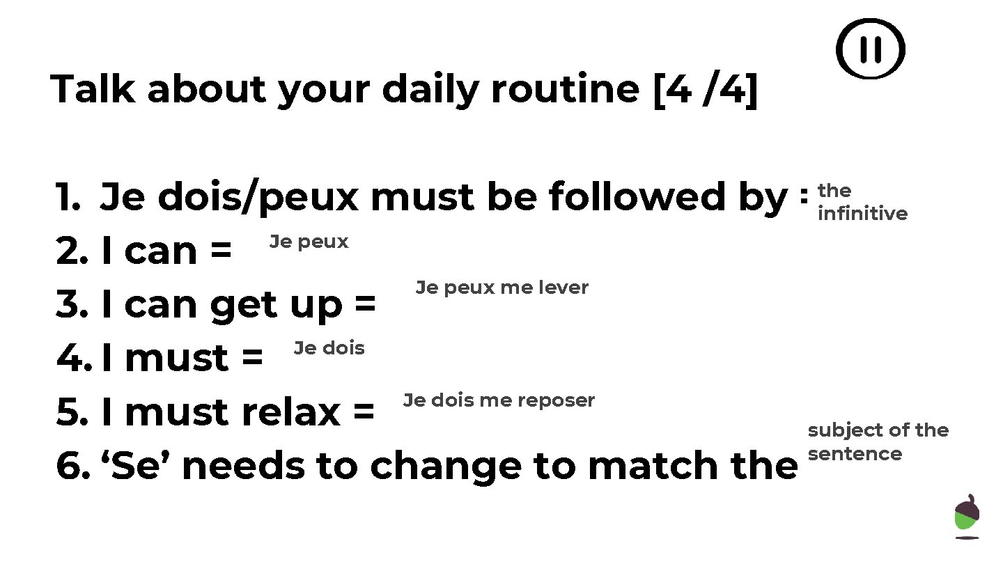 French Talk about your daily routine 4 4