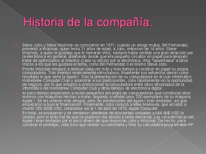 APPLE Historia de la compaa Steve Jobs y